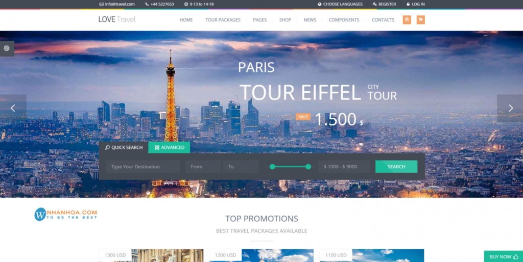 Top 10 theme Wordpress du lịch đẹp nhất 2021